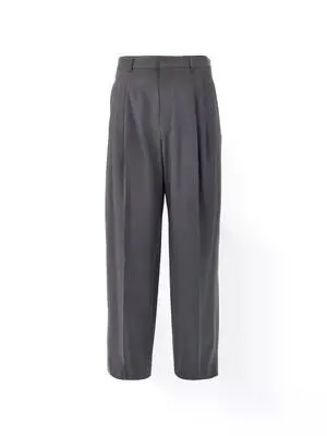 Emporio Armani Pleated Virgin-wool Trousers - Grey