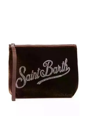 MC2 SAINT BARTH Velvet Clutch Bag - Brown