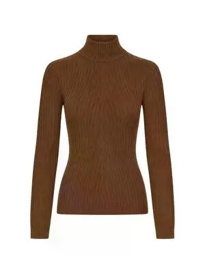 ROBERTO COLLINA Ribbed Turtleneck Sweater - Brown