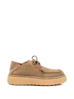 TOD'S Suede Platform Lace-up Shoes - Brown