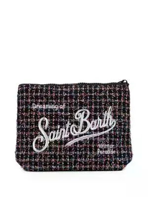 MC2 SAINT BARTH Tweed Clutch Bag - Black