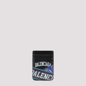 Balenciaga Cash Iphone Magnet Card Case Mini Leather 6.5cm X 9cm X 0.5cm - Black