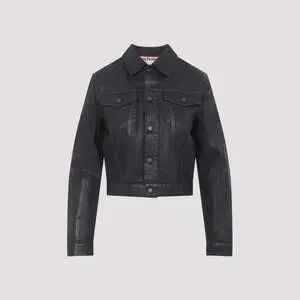 Acne Studios Cropped Denim Jacket - Black