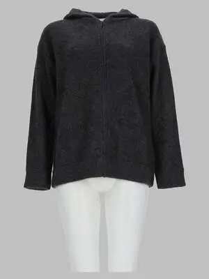 Max Mara Zip-up Hooded Sweater - Grey