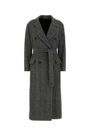 Brunello Cucinelli Embroidered Alpaca-blend Jacket - Checked