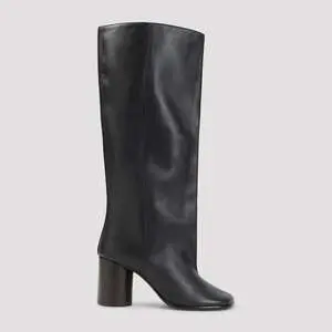 LEMAIRE Crease Sleeve Leather Boots - Black