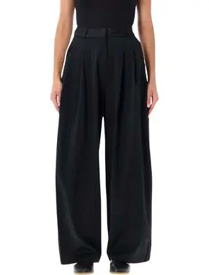 ADIDAS ORIGINALS High-waisted Wide-leg Pleated Trousers - Nero