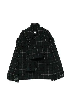 TOTEME Wool Fringed Scarf Jacket - Multicolor