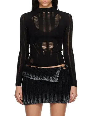 MISBHV Ripped-detail Knitted Jumper