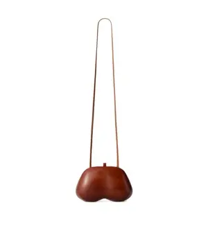 LEMAIRE Fesses Clutch In Patinated Calfskin - Cognac