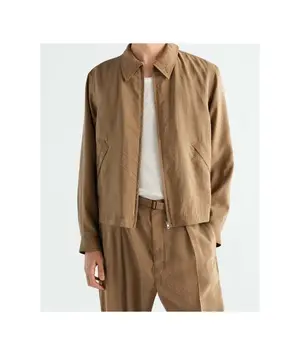 LEMAIRE Crinkled-texture Zipped Jacket - Toffee