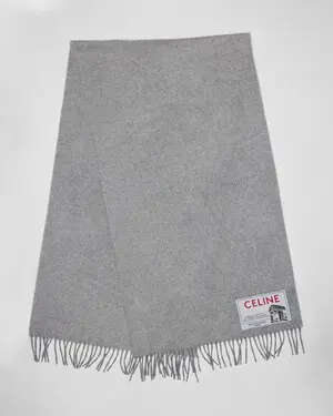 Celine Wool And Cashmere Scarf - Medium Gray