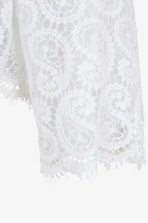 Giambattista Valli Paisley Macramé Cropped Blouse