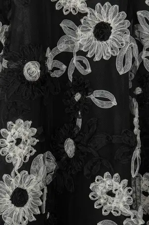 Giambattista Valli Floral Tulle Draped Midi Skirt