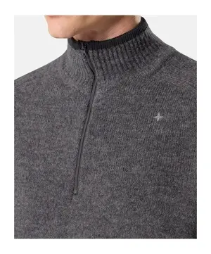 Stone Island Loose-fit Half-zip Jumper With Drawcord Hem