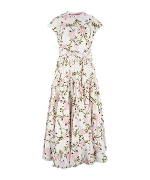 Giambattista Valli Rose-print Poplin Long Shirt Dress - Multicolour
