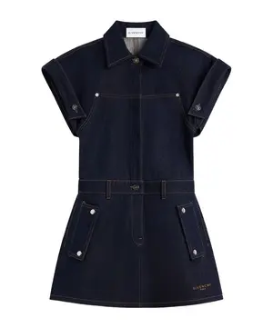 Givenchy Mini Dress In Raw Denim - Black
