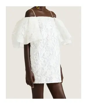 Givenchy Off-the-shoulder Mini Dress In Floral Lace