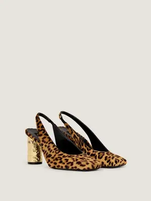 Givenchy Tape Slingbacks In Leopard-effect Pony Leather