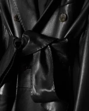 Celine Belted Db Coat In Lambskin