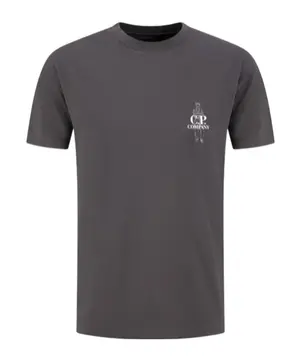C.P. COMPANY Jersey Short Sleeve Comfort Logo T-shirt - Grey