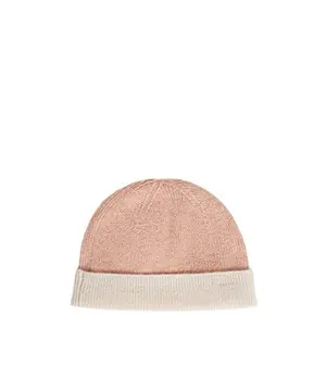 Bonpoint Darbo Pink Two-tone Hat With Turned-up Brim In Cashmere - Tea Rose