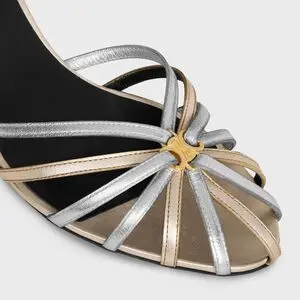 Celine Sandal Triomphe In Laminated Calfskin