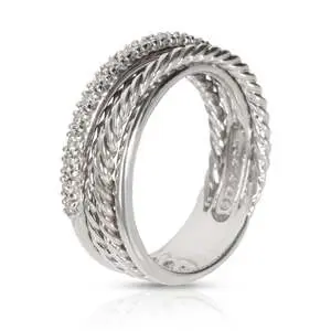 David Yurman Sterling Silver Diamond Crossover Ring