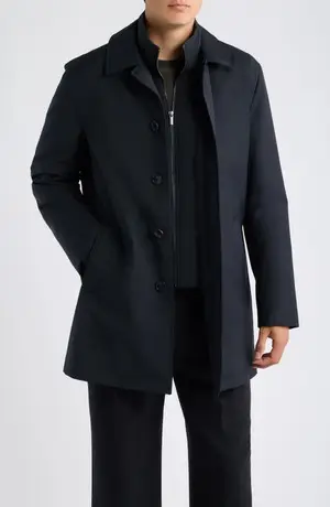 Cardinal Of Canada Samson Wool Car Coat With Removable Liner - Black