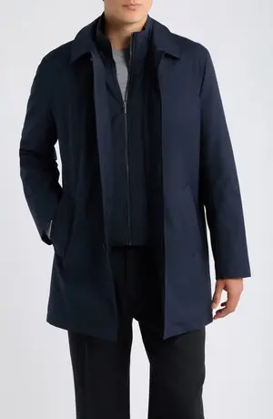 Cardinal Of Canada Samson Wool Car Coat With Removable Liner - Navy