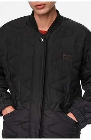 Bimba Y Lola Padded Bomber Jacket - Black