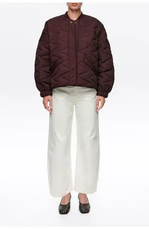 Bimba Y Lola Padded Bomber Jacket Raspberry