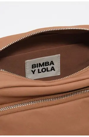 Bimba Y Lola Large Cotton Pocket Crossbody Bag - Light Brown