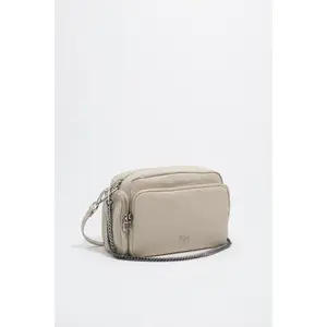 Bimba Y Lola Large Cotton Pocket Crossbody Bag - Stone