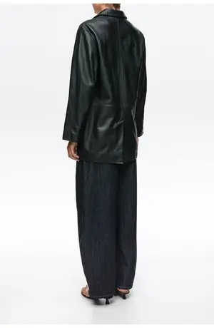 Bimba Y Lola Leather Double-breasted Tailored Jacket