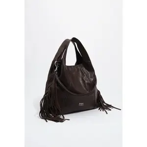 Bimba Y Lola Medium Patchwork Leather Bag Coffee