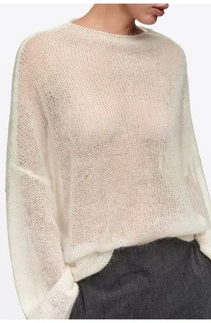 Bimba Y Lola Mohair High Neck Oversize Sweater - Ivory