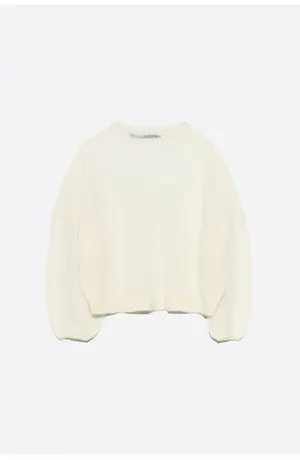 Bimba Y Lola Mohair High Neck Oversize Sweater - Ivory
