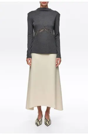 Bimba Y Lola T-shirt With Lace Waist - Dark Grey