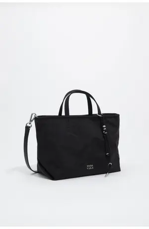 Bimba Y Lola Medium Nylon Shopper Bag - Black