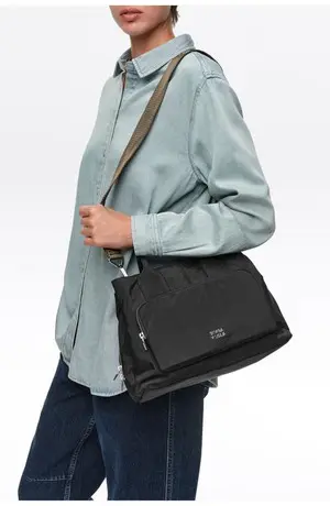 Bimba Y Lola Large Nylon Pocket Handbag - Black