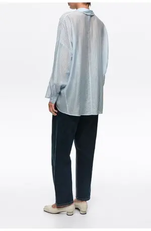 Bimba Y Lola Oversize Shirt With Mini Rivets And Stripes