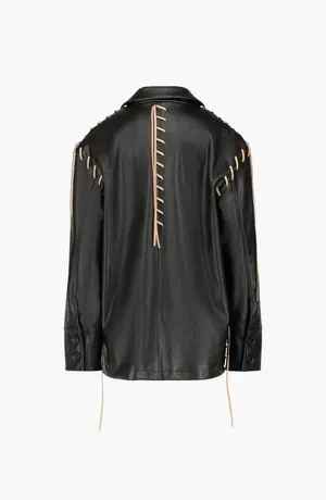 SAEMDI Milla Oversized Faux Leather Jacket