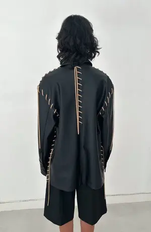 SAEMDI Milla Oversized Faux Leather Jacket