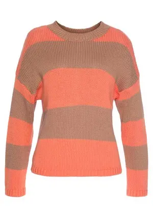 LASCANA Striped Long Sleeve Sweater