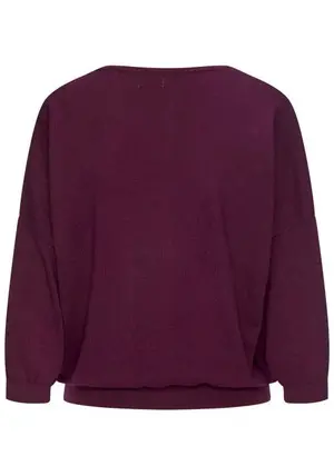 LASCANA Drop Shoulder V-neck Sweater - Wine