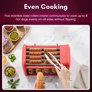 ELITE CUISINE 8-hot Dog Roller And Toaster Oven