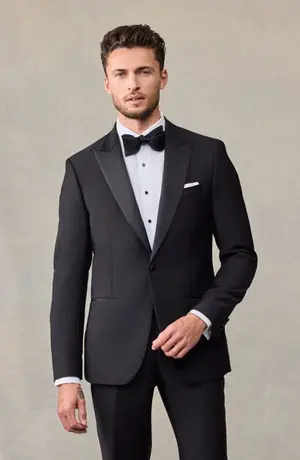 THE BLACK TUX Peak Lapel Tuxedo Jacket - Black