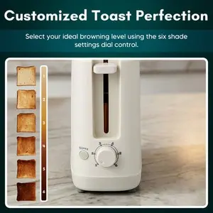 ELITE CUISINE 2-slice Slimtoast Cremello