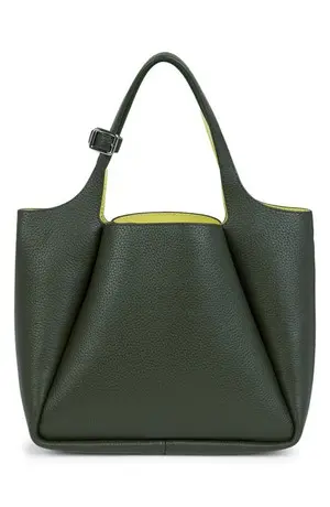 WE-AR4 Trapeze Leather Bucket Bag - Forest Multi